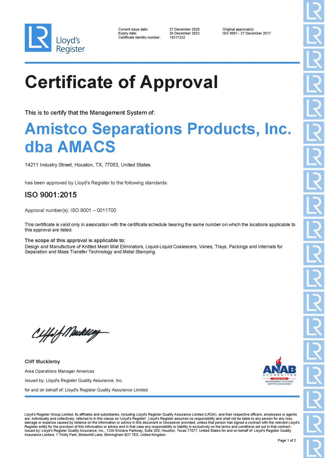 Quality / ISO - AMACS